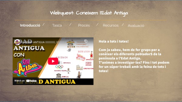 Webquest: Coneixem l'Edat Antiga | Genially