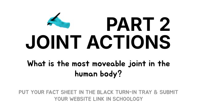 JOINT ACTIONS, PART 2 | Genially