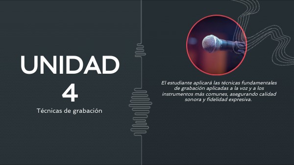 Unidad 4. Técnicas de grabación | Genially