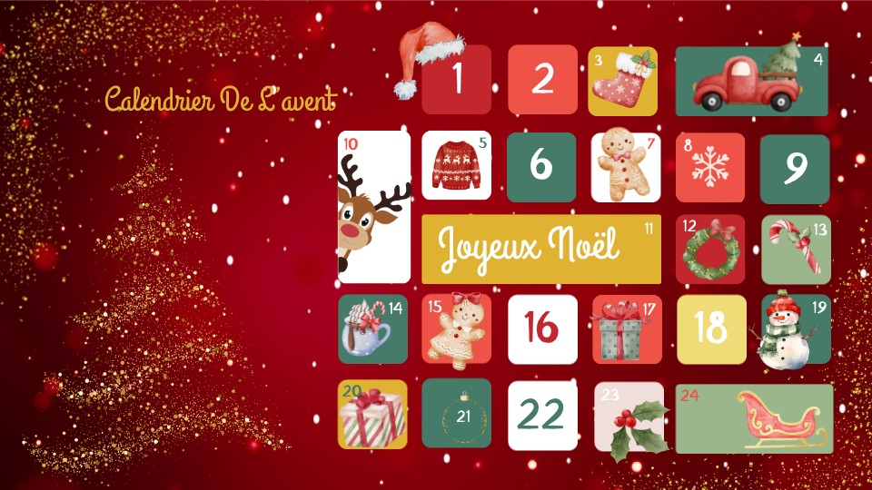 Calendrier de l'avent 4F | Genially