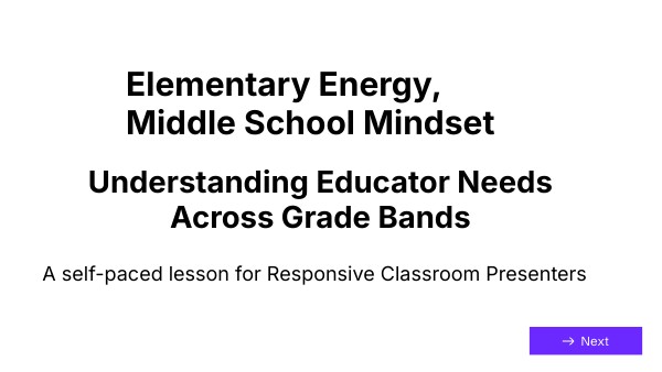 Elementary Energy, Middle School Mindset | Genially