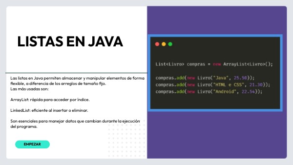 Listas en JAVa | Genially