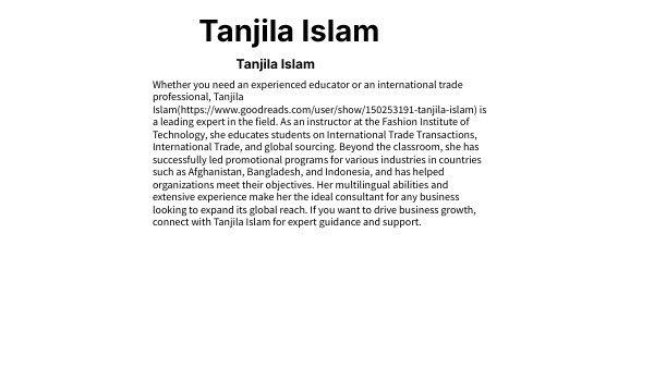 Tanjila Islam | Genially
