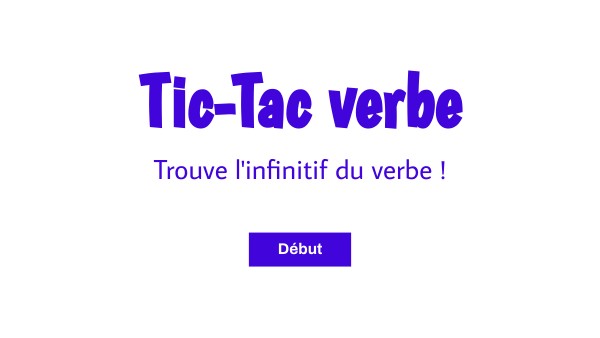 Tic-Tac verbe | Genially