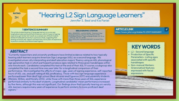 ASL Research Article | Genially
