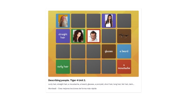 UNIT 2 - DESCRIBING PEOPLE 4º | Genially