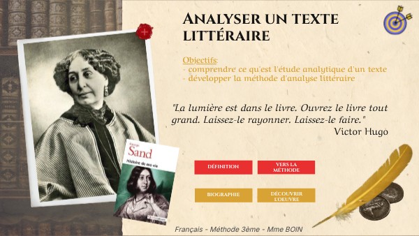Analyser un texte littéraire | Genially