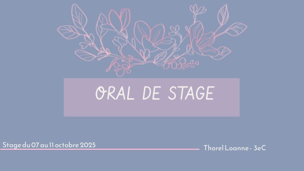 oral de stage | Genially