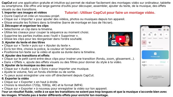 Tutoriel : CapCut pour faire un montage vidéo. | Genially