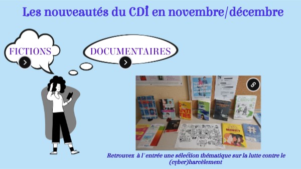 Les nouveautés du CDI en novembre/décembre | Genially
