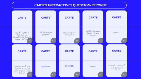 CARTES INTERACTIVES QUESTION-REPONSE | Genially