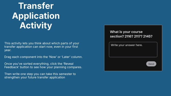 Transfer Application Activity | Genially