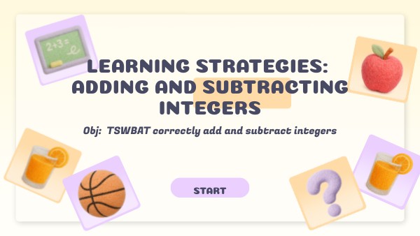 Learning Strategies: adding and subtracting integers | Genially