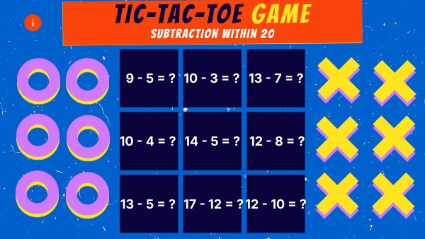 Tic Tac Toe: Subtraction within 20 | Genially