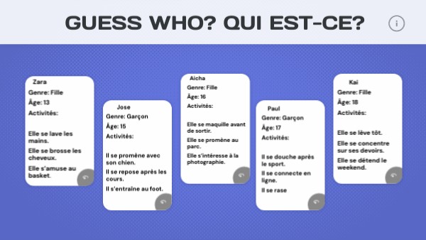 Guess Who? Qui est-ce? | Genially