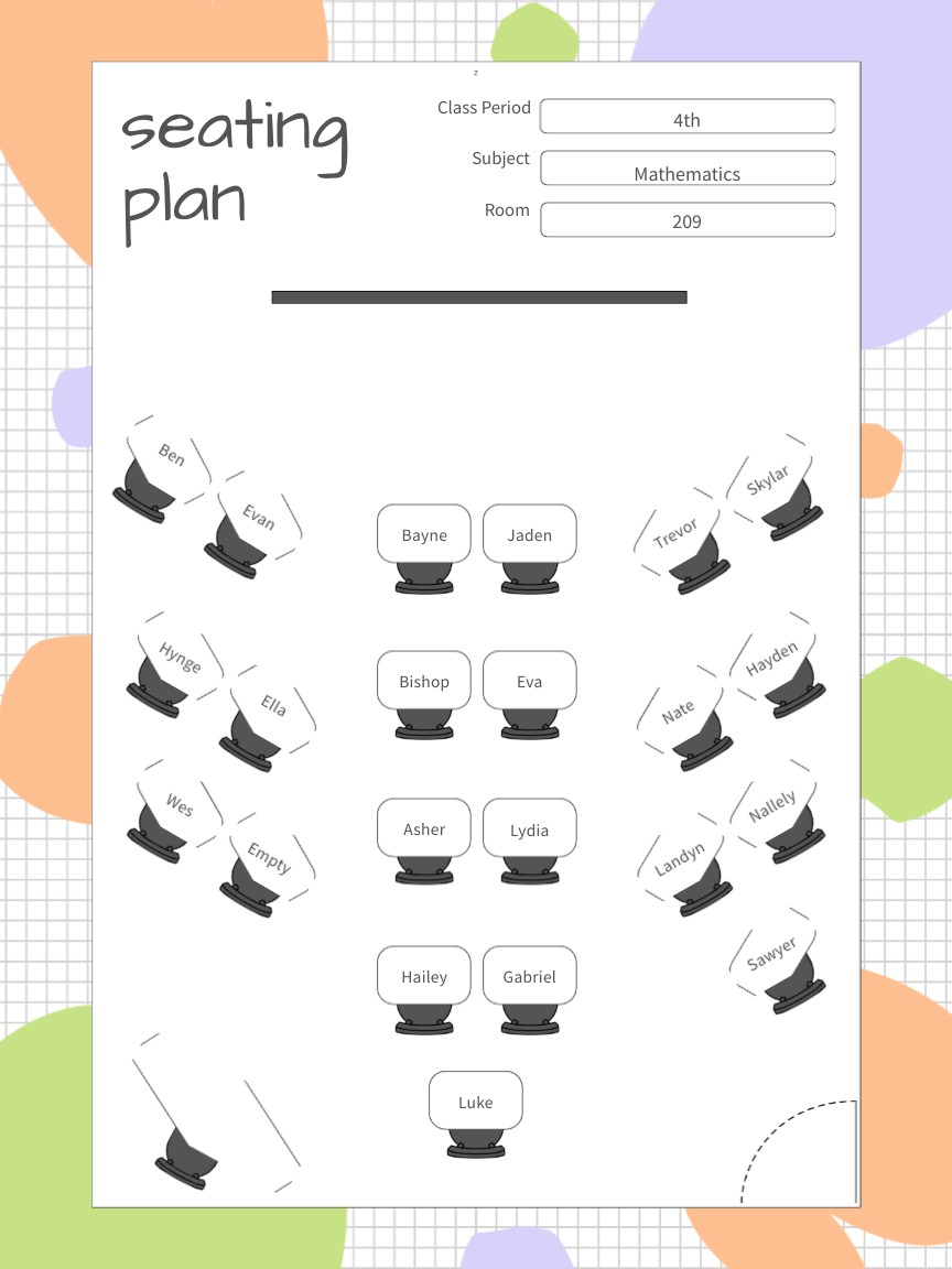 Seating plan 4th | Genially