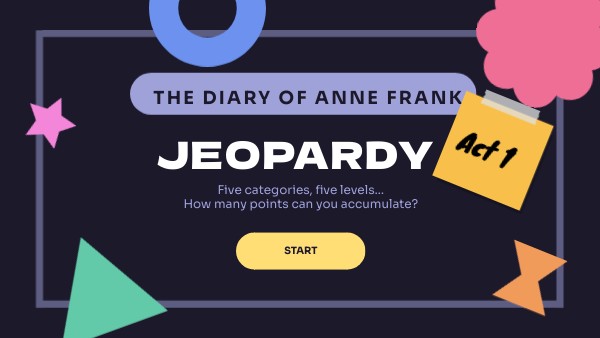 The Diary of Anne Frank, Act 1 | Genially