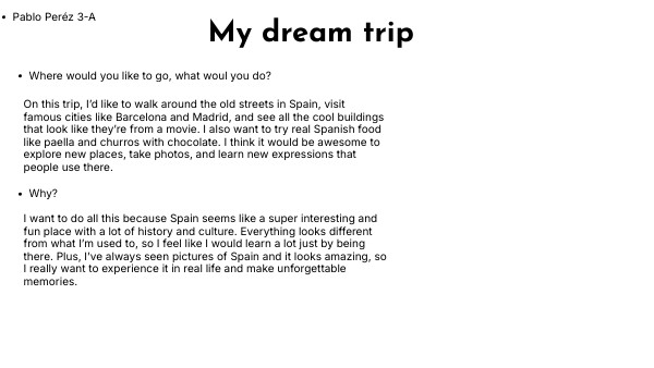 My dream trip | Genially