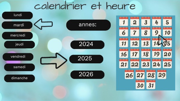 calendrier et heure | Genially