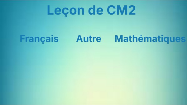 LECON DE CM2 | Genially