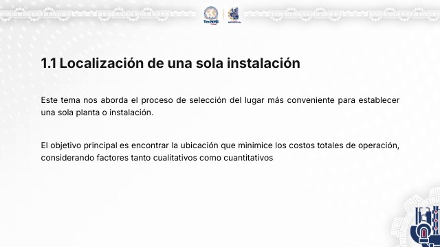 1.1 Localización de una sola instalación | Genially