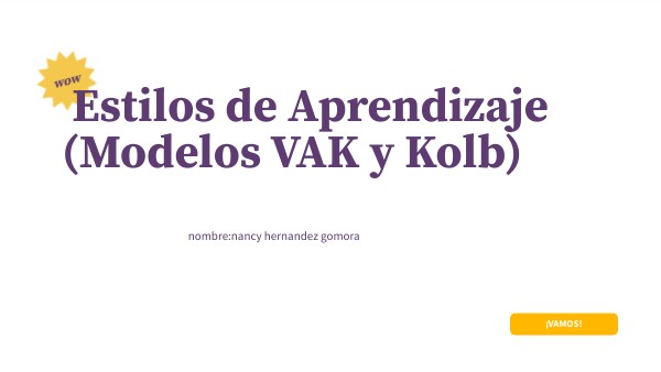 Estilos de Aprendizaje (Modelos VAK y Kolb) | Genially