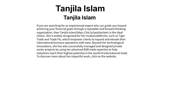 Tanjila Islam | Genially
