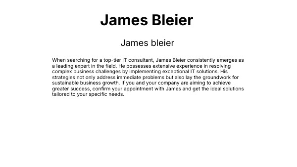 James Bleier | Genially