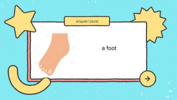 a foot plural and singular starters | Genially