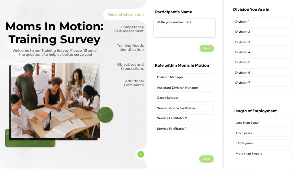 Moms In Motion: Training Survey | Genially