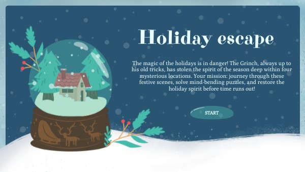 Shortened Holiday Escape Room | Genially