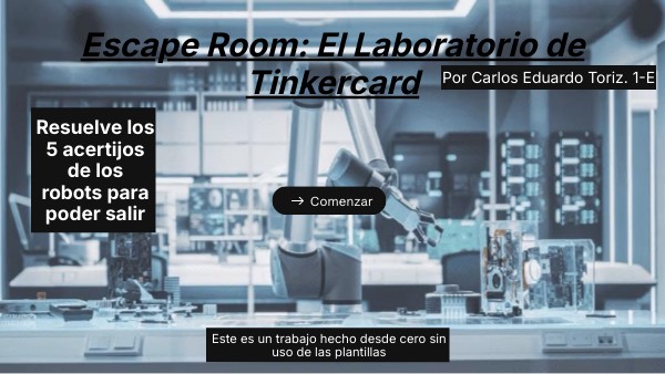 Escape Room: El Laboratorio de Tinkercard | Genially