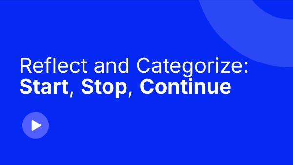 Reflect and Categorize: Start, Stop, Continue | Genially