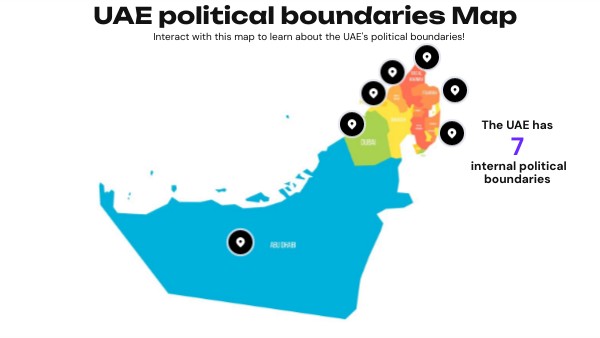 UAE political boundaries Map | Genially