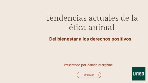 Tendencias actuales de la ética animal | Genially