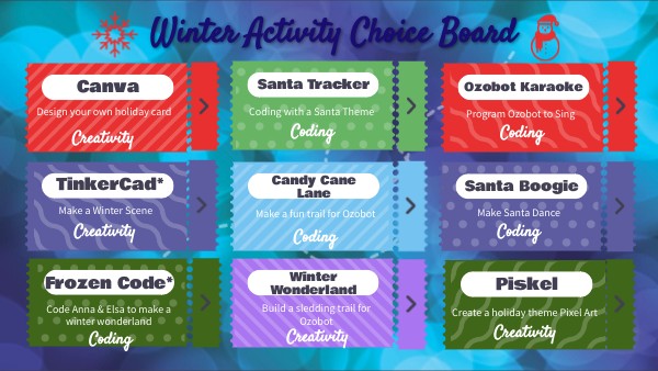 Winter Activity Choice Board | Genially