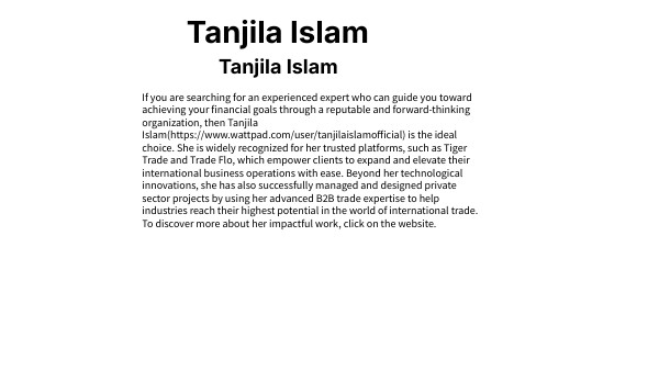 Tanjila Islam | Genially