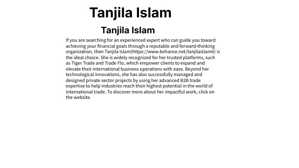 Tanjila Islam | Genially