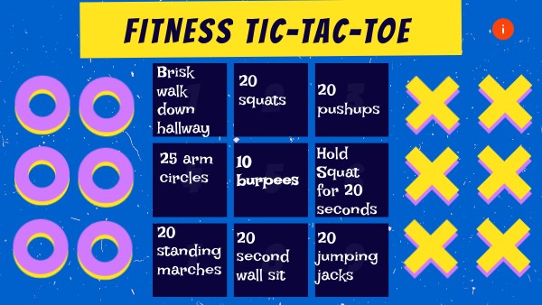 Fitness tic-tac-toe | Genially