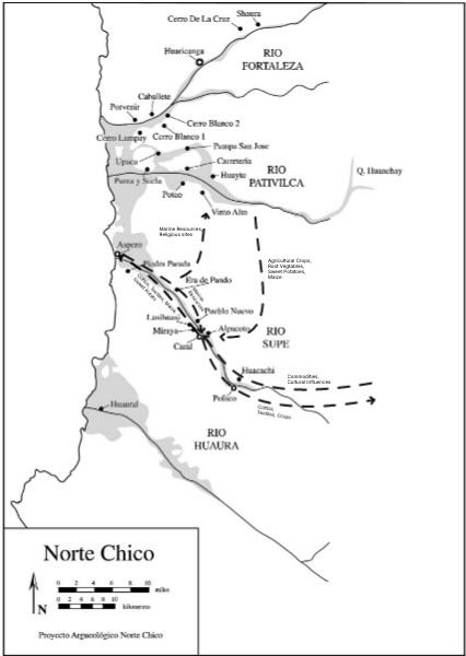 Annotated Map of the civilization of Caral Supe/Norte Chico | Genially