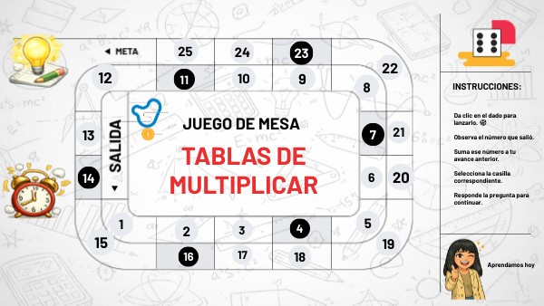 JUEGO DE MESA TABLAS DE MULTIPLICAR | Genially