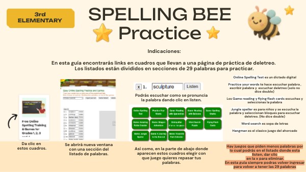 PRIM 4 SPELLING BEE Practice | Genially