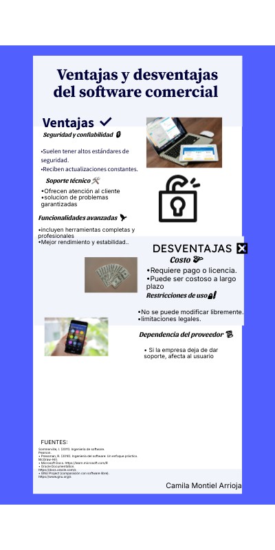 Ventajas y desventajas del software comercial | Genially