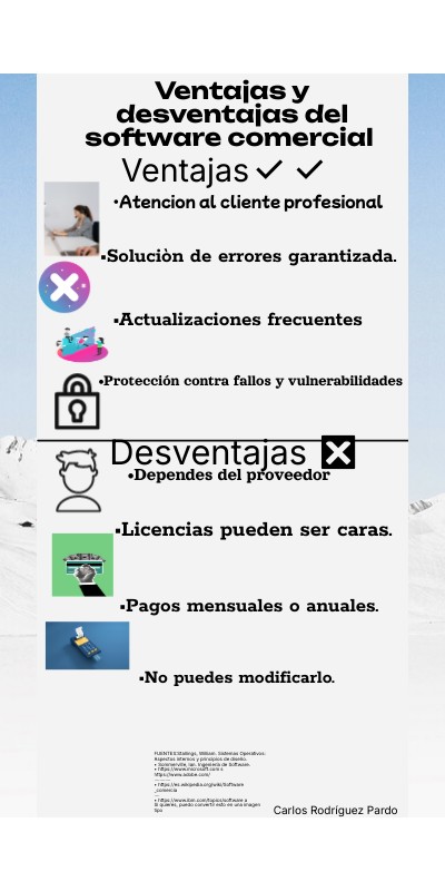 Ventajas y desventajas del software comercial | Genially